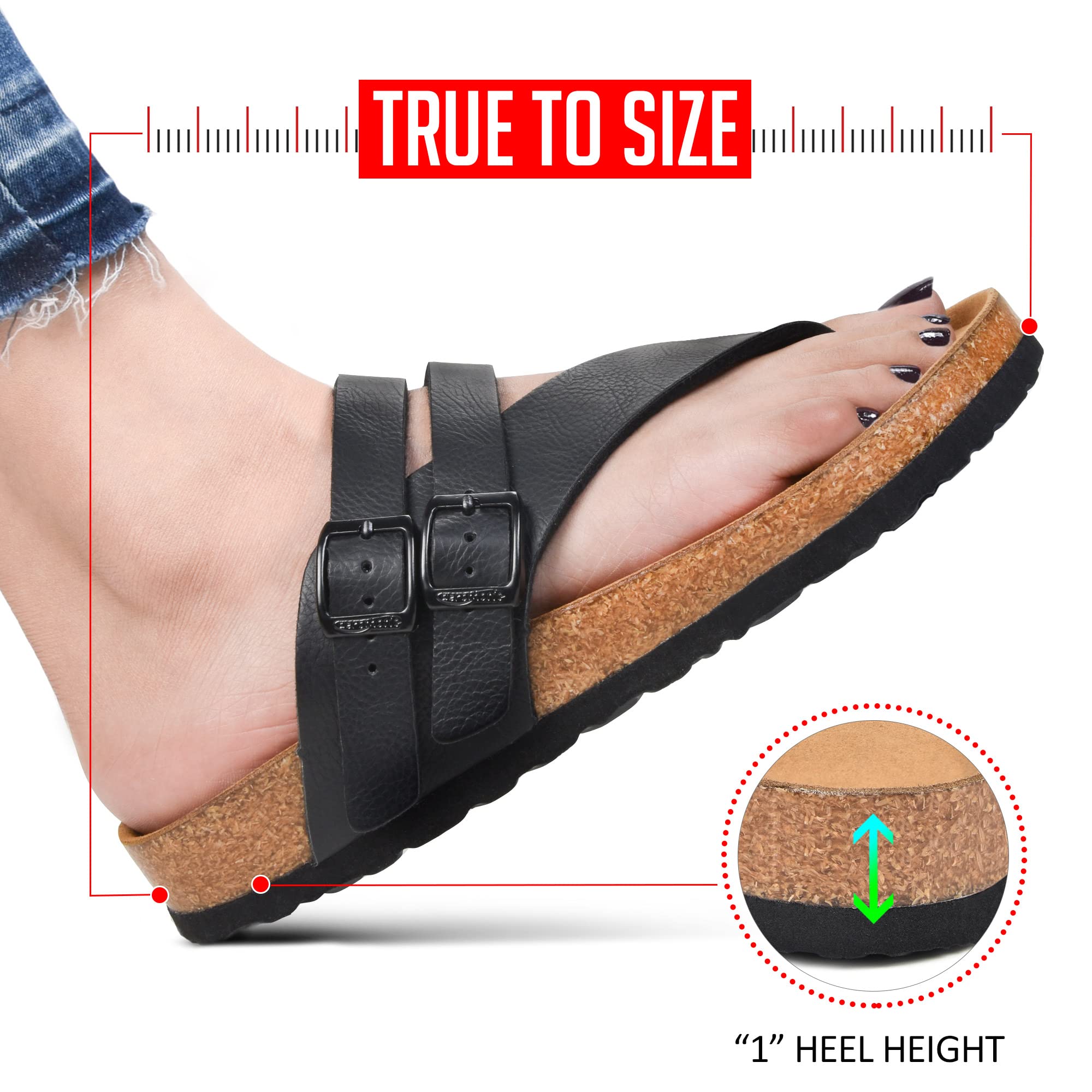 Snapklik.com : AEROTHOTIC Kaizen Womens Arch Supportive Cork Footbed ...