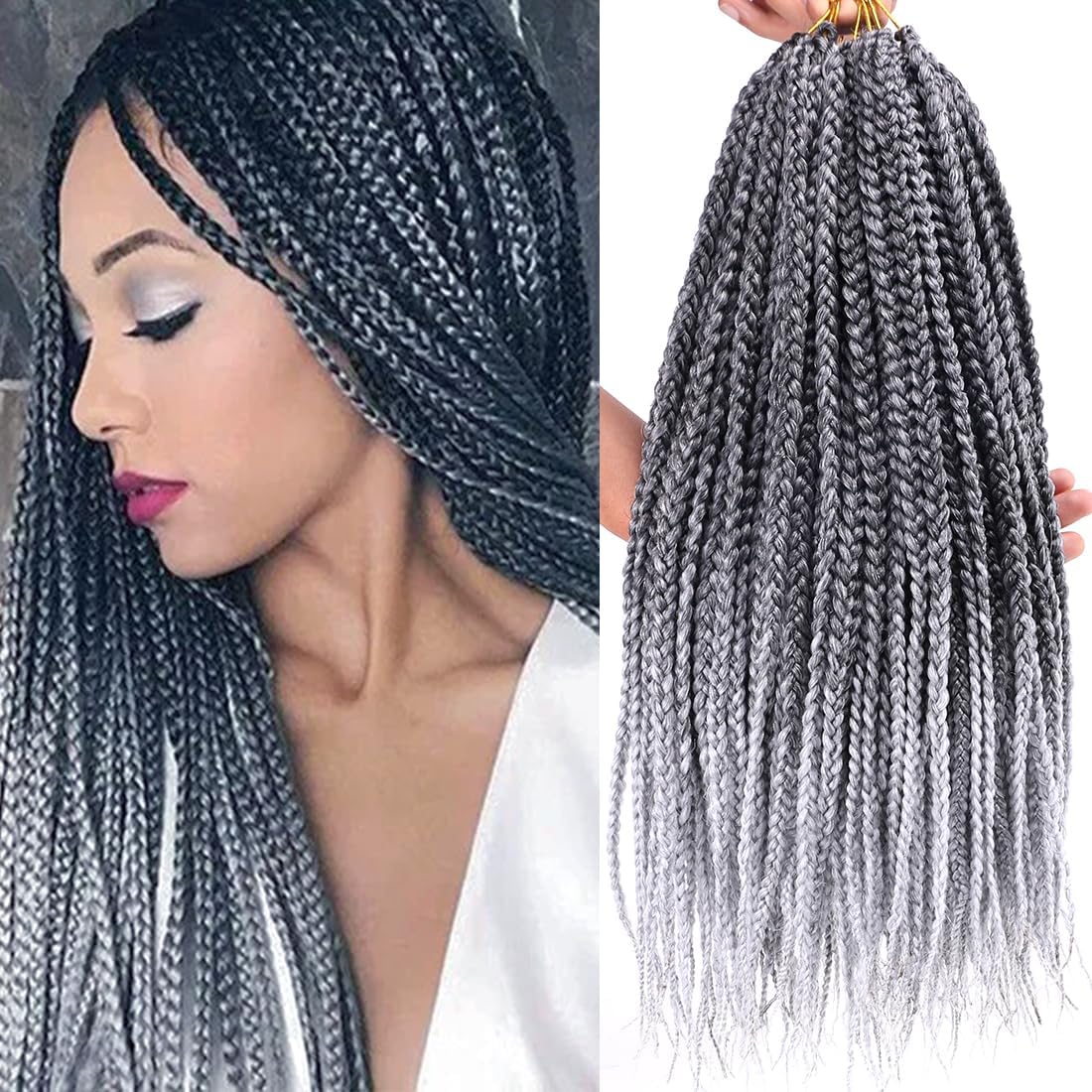Amazon.com : 8 Packs Goddess Crochet Box Braids Pre looped Box Braid ...