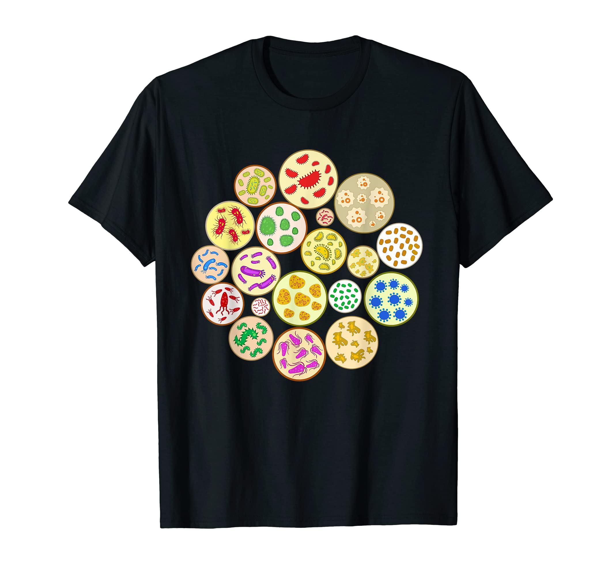 Amazon.com: Microscope Bacteria Science Lover Microbiology T-Shirt ...