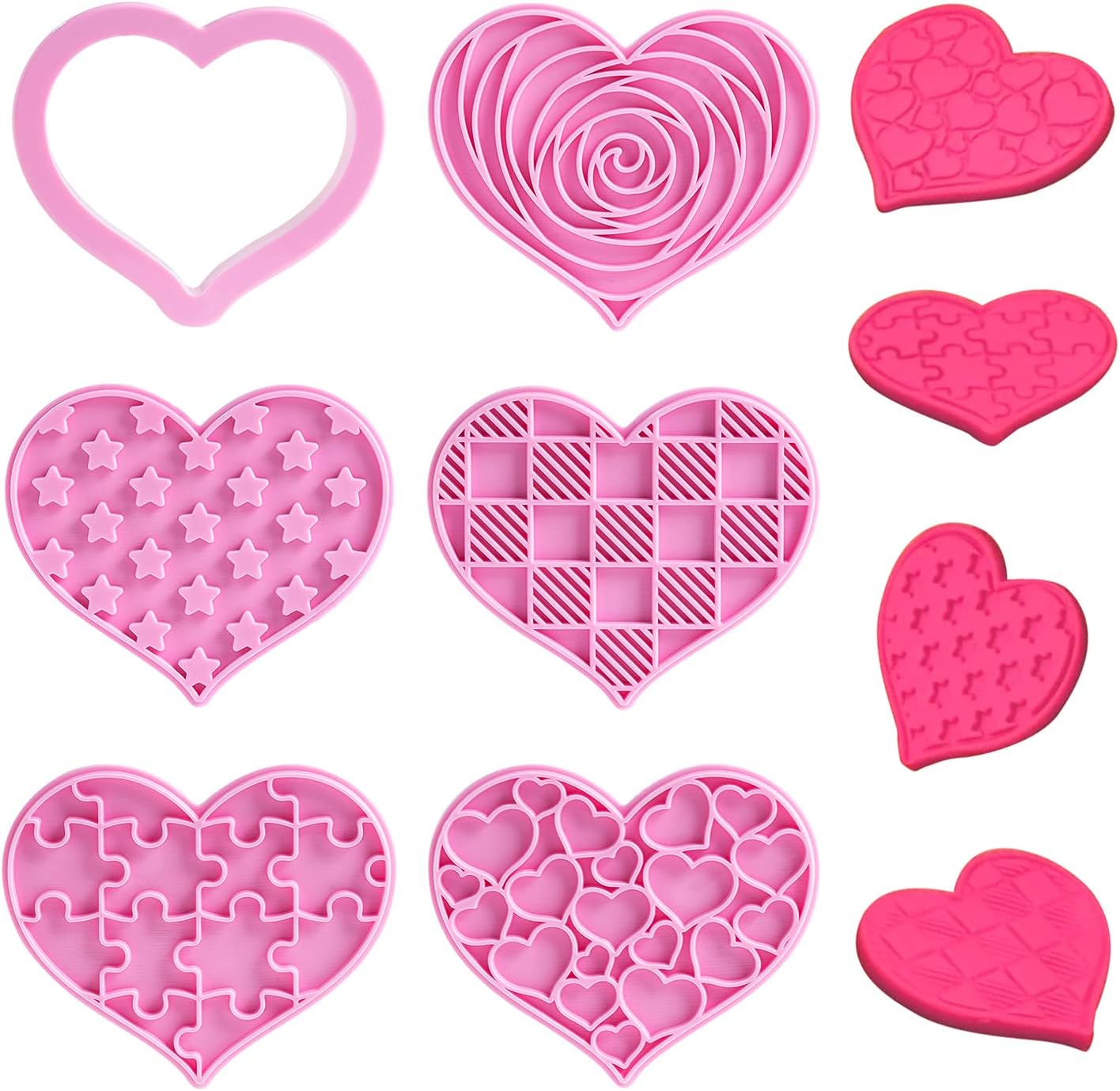 Amazon.com: 10Pcs Valentine's Day Cookie Cutters Conversation Hearts 3D ...