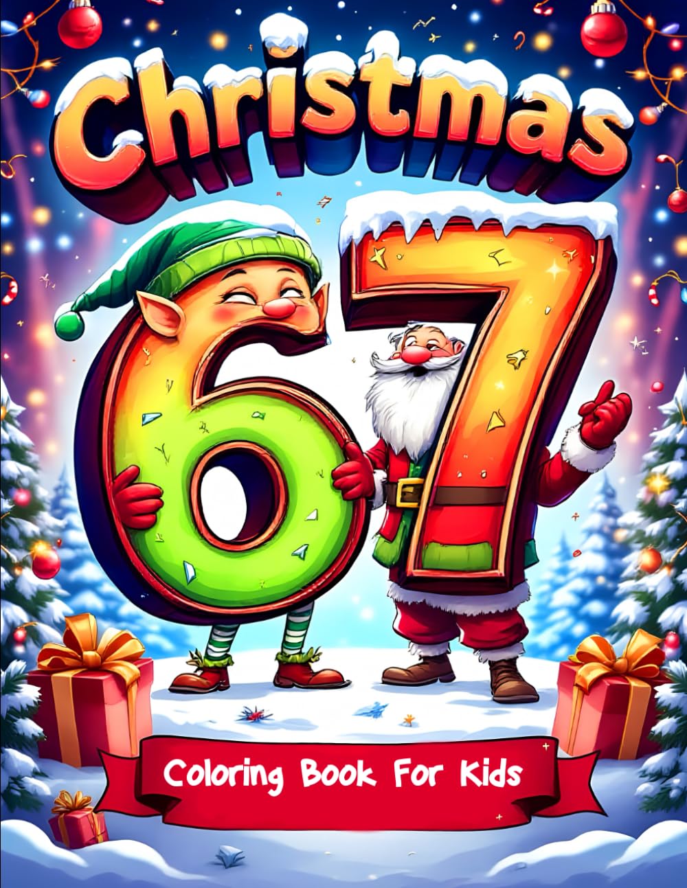Six Seven 67 Meme Christmas Coloring Book for Kids: Funny & Festive ...
