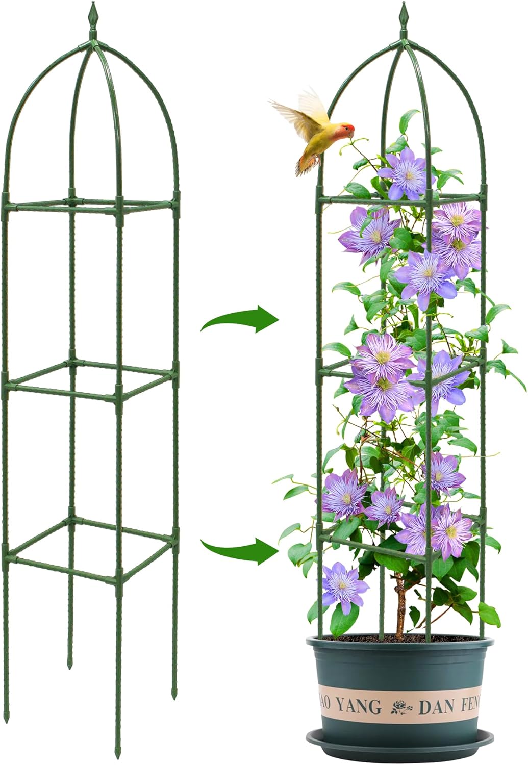 Amazon.com : Garden Obelisk Trellis for Climbing Plants, 6FT Rustproof ...