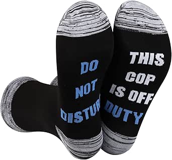 Amazon.com: BLUPARK Police Officer Socks Policeman Gift Do Not Disturb ...
