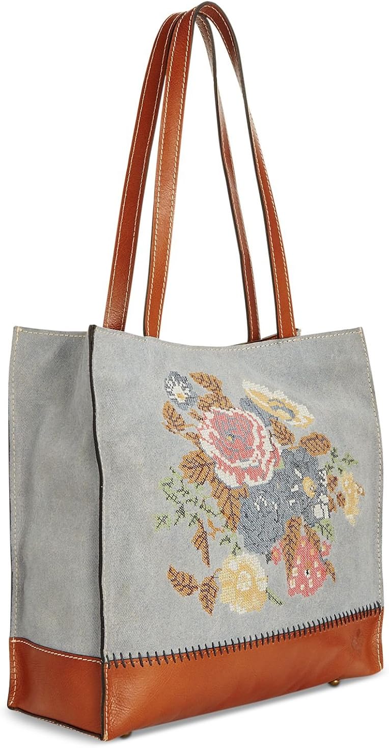 Amazon.com: Patricia Nash Women's Toscano Tote Denim Stripe Handbag ...