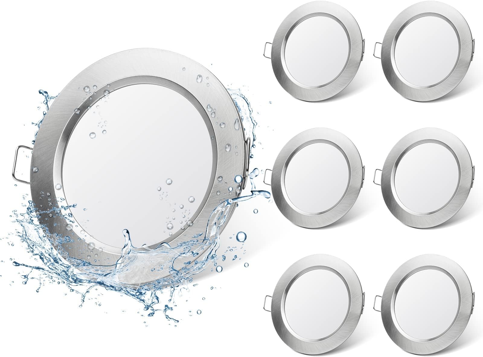 LED Einbaustrahler 230V Flach LED Spots 6W IP44 Einbauleuchten ...