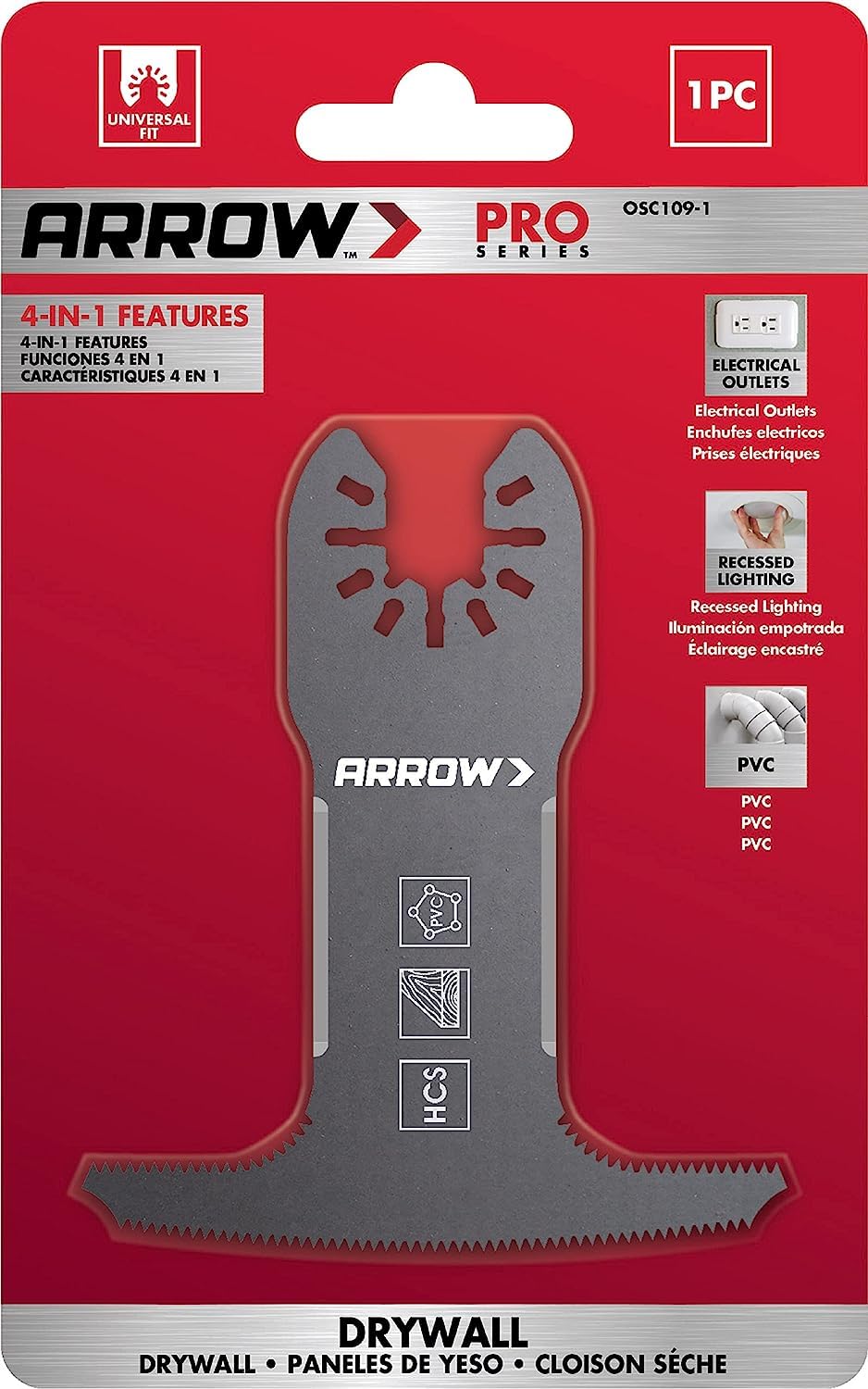 Snapklik.com : Arrow OSC109-1, 4-IN-1 Drywall Oscillating Tool Blade ...