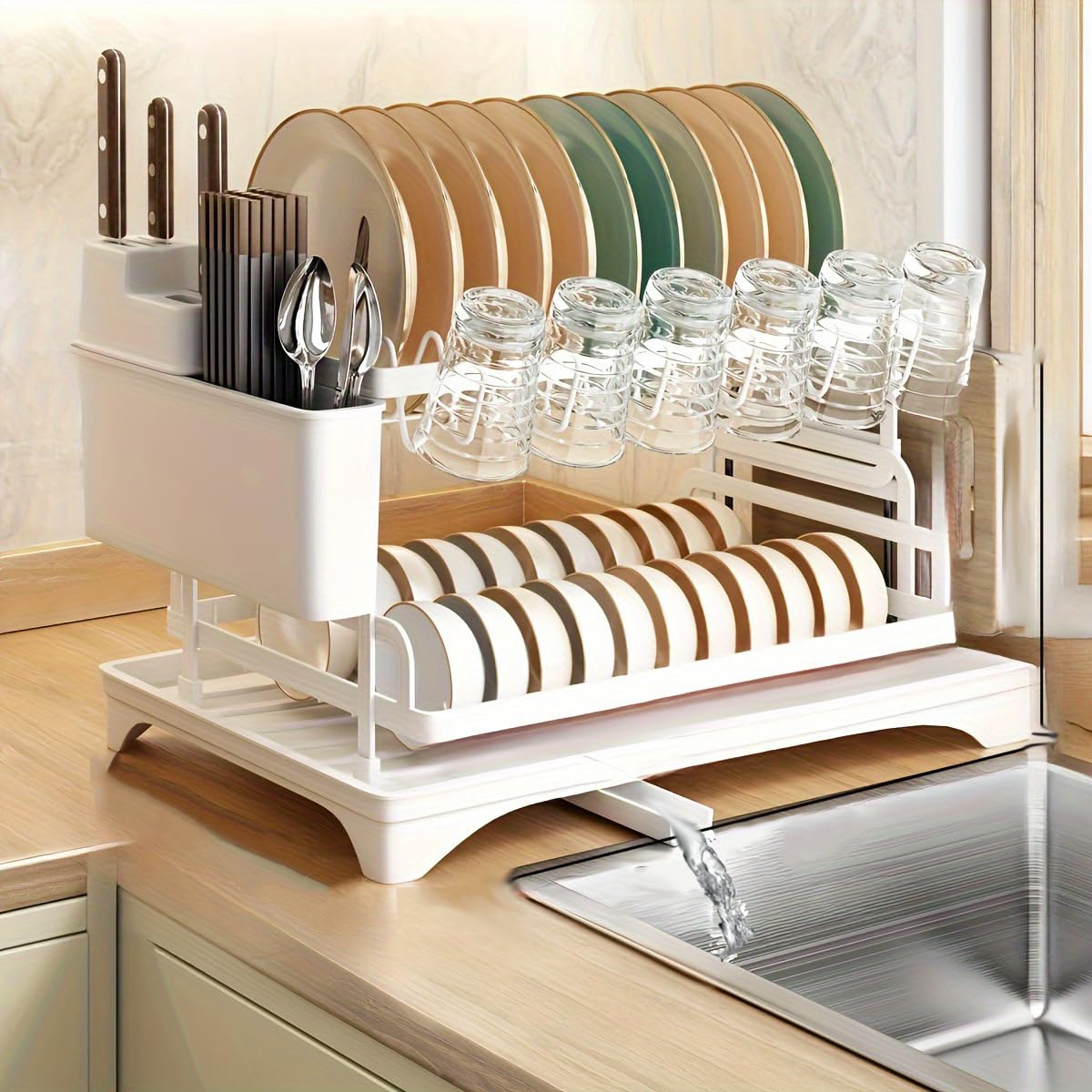 Amazon.com - Banigic Dish Drying Rack, 2 Tier Dish Racks for Kitchen ...