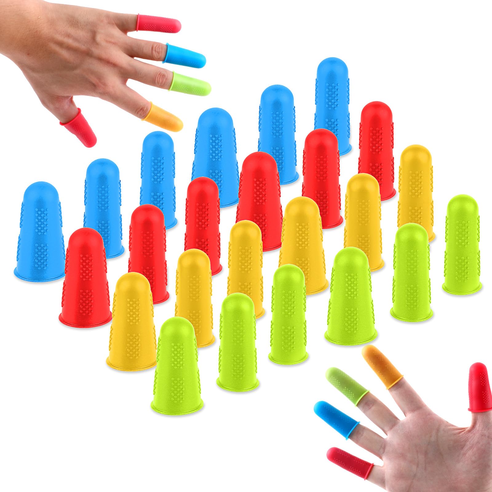 Amazon.com : 24Pcs Finger Protectors 3 Sizes Rubber Fingers Tip Fingers ...