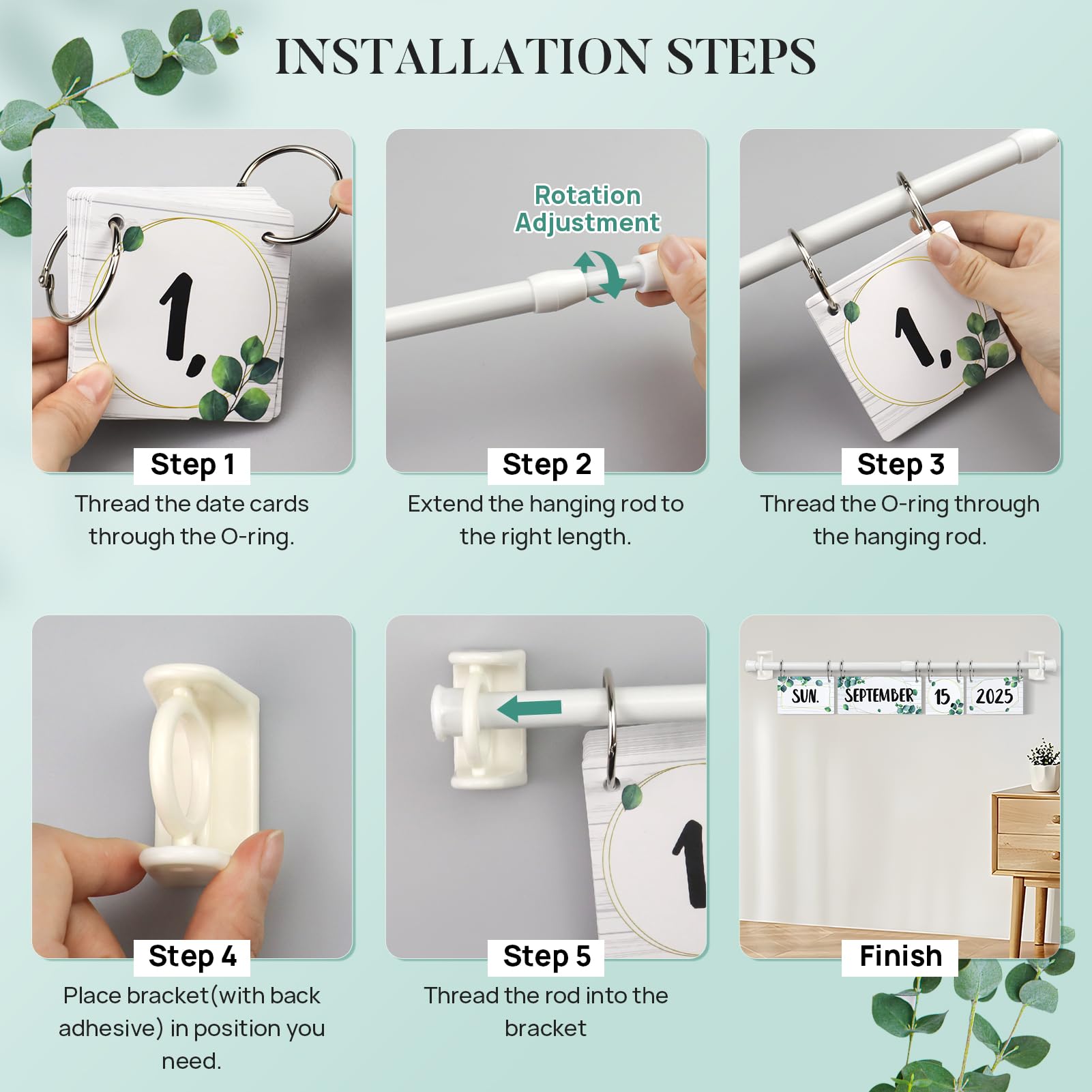 Snapklik.com : Flip Calendar For Classroom, Greenery 54 Cards Calendar ...