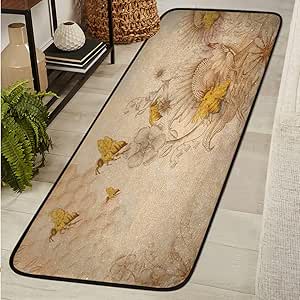 Amazon.com: FZDXZJJ Vintage Bee Flower Sunflower Runner Rug 2 x 6 ft ...