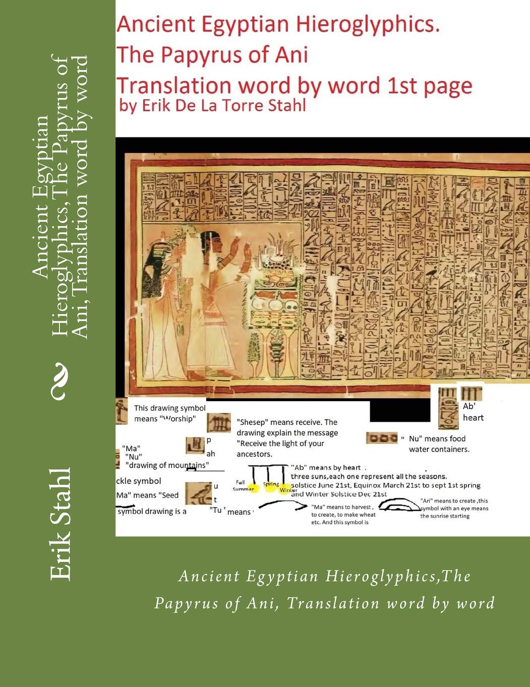 Buy Ancient Egyptian Hieroglyphics, The Papyrus of Ani, Translation ...