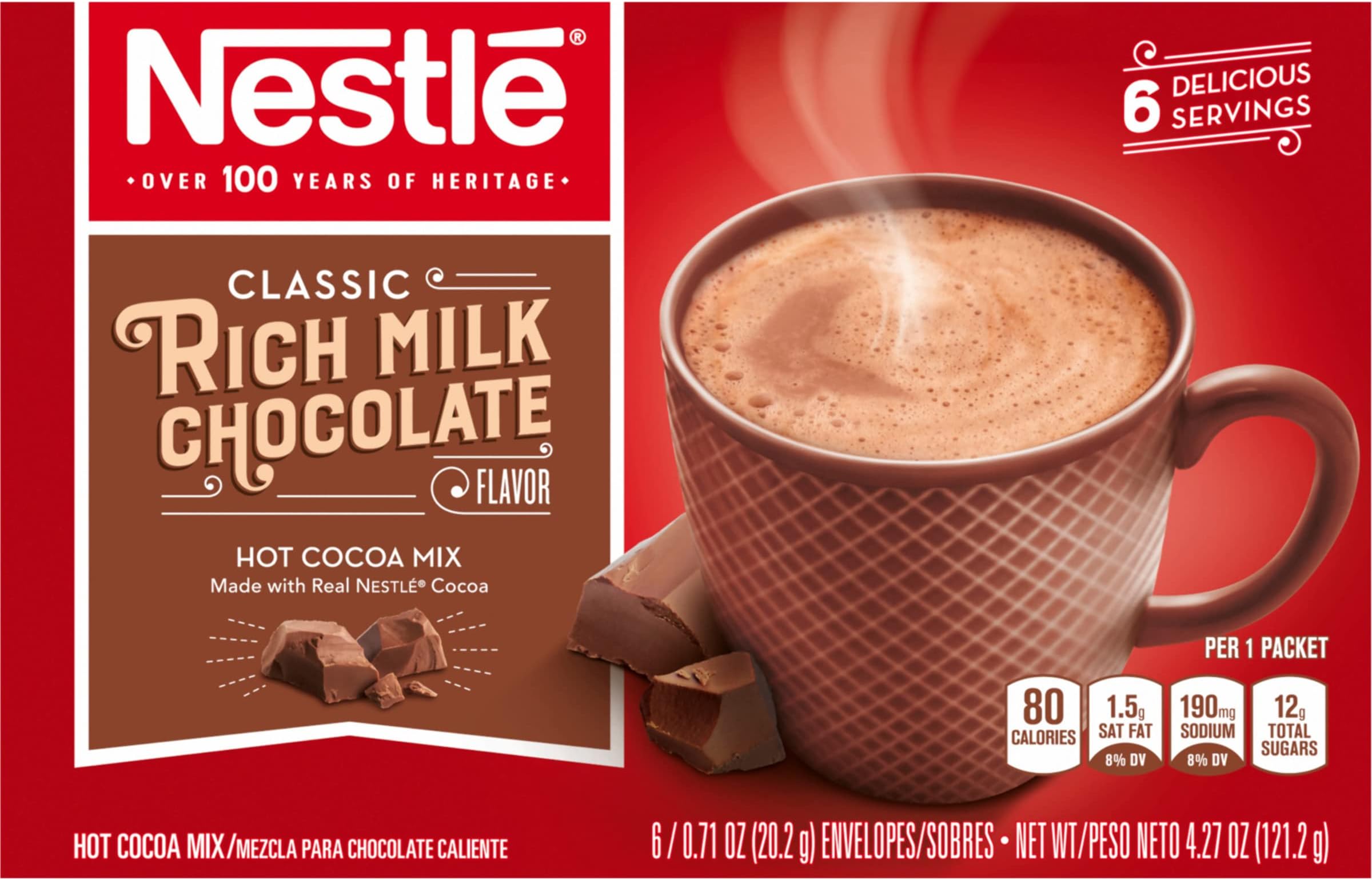 Amazon.com : NESTLE Hot Cocoa Mix Rich Milk Chocolate 12(6x0.71oz ...