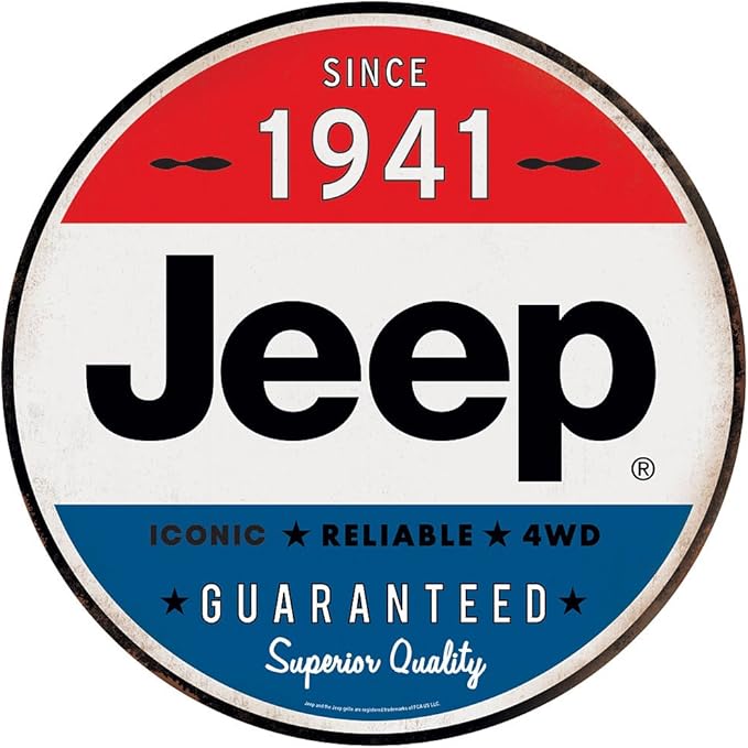 Amazon.com: Jeep Since 1941 12 Inch Red Metal Wall Mount Sign