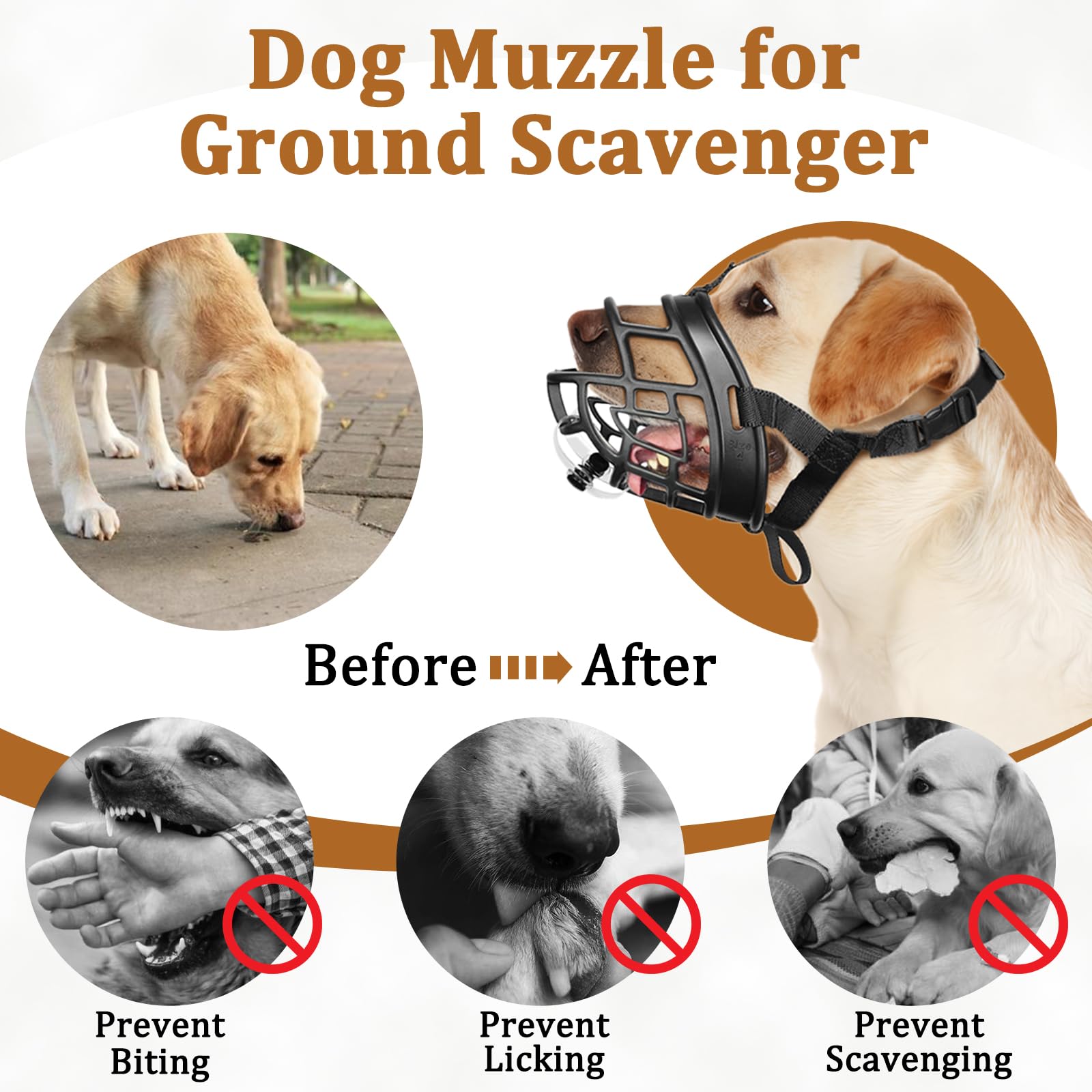 Snapklik.com : Mayerzon Dog Muzzle For Biting Chewing Scavenging ...