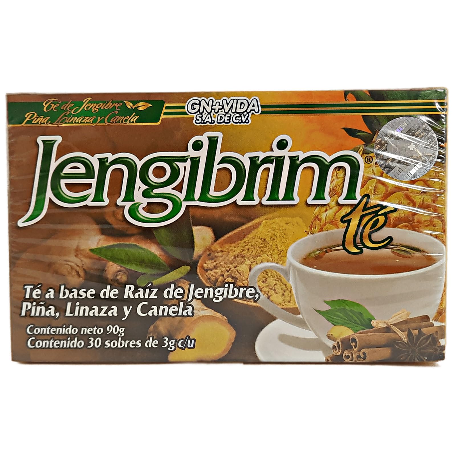 JENGIBRIM Té 30 sobres | Jengibre, Piña, Linaza, y Canela : Amazon.com ...