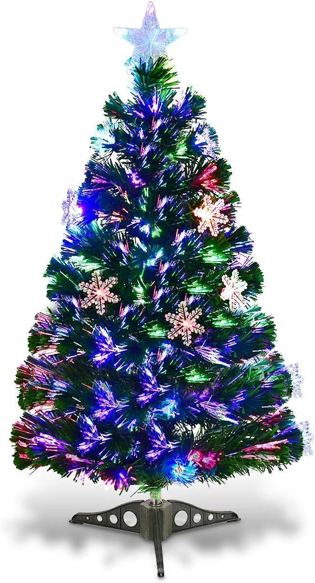 Amazon.com: Juegoal 3 ft Pre-Lit Artificial Mini Christmas Tree ...