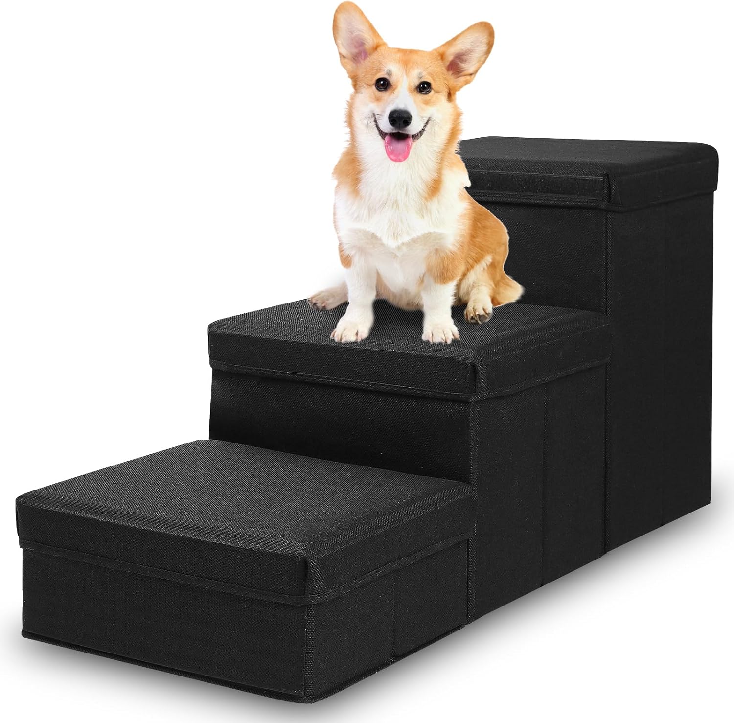 Amazon.com : TNELTUEB Folding Pet Stairs,3 Steps Foldable Dogs Stair ...