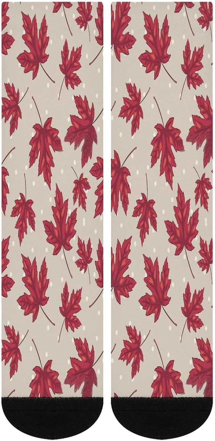 Buy Maple Leaf Knee High Socks Cute Over The Calf Tube Stocking Multi ...