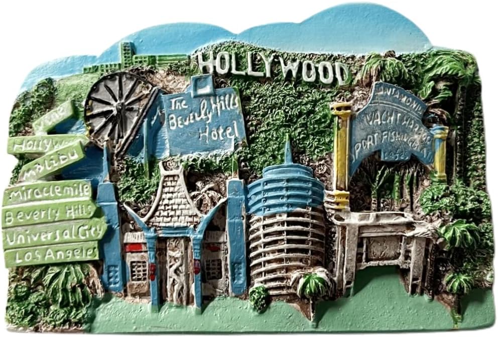 Amazon.com: Los Angeles USA 3D Fridge Magnet Souvenir Gift,Resin ...