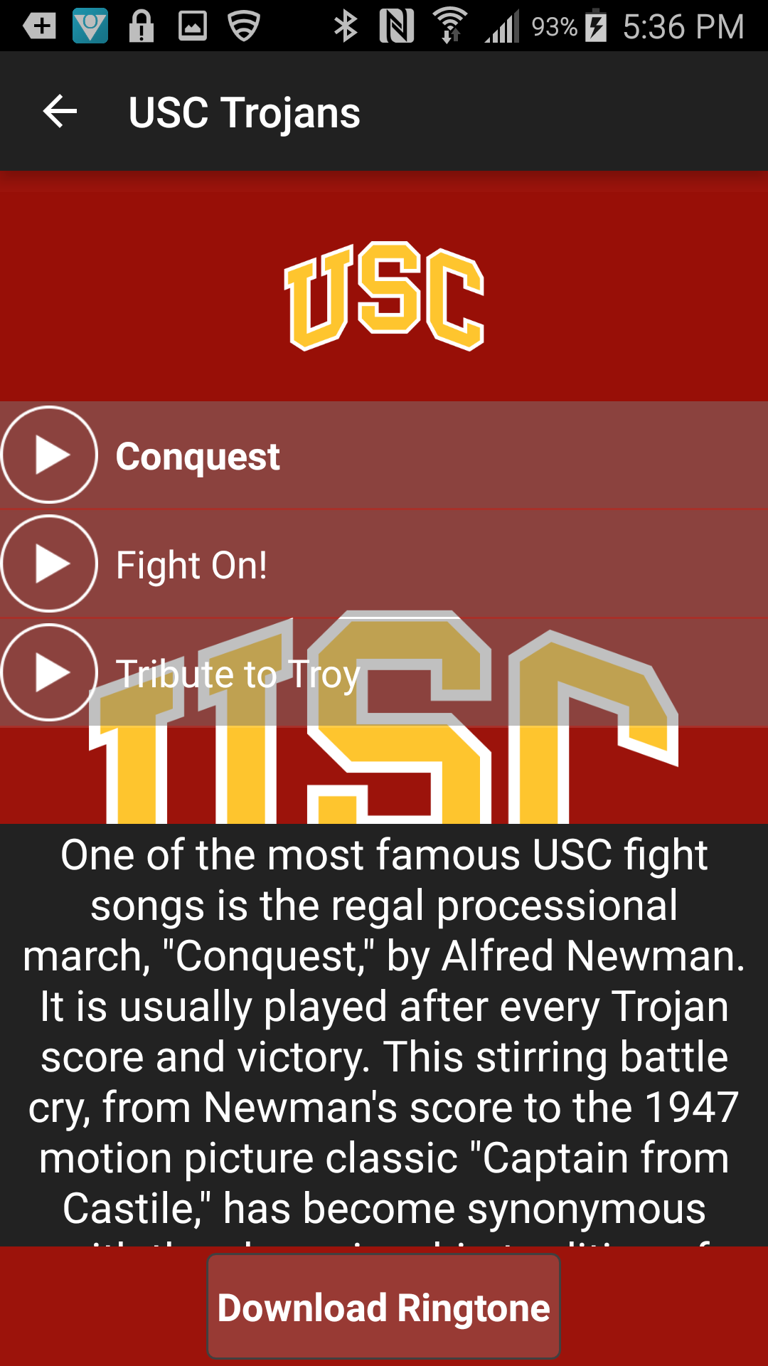 USC TROJANS - OFFICIAL TONES:Amazon.com:Appstore for Android