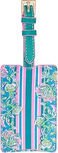 Amazon.com: Lilly Pulitzer Leatherette Luggage Tag with Secure Strap, Colorful Suitcase ...