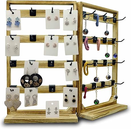 Amazon.com: Wooden Foldable Jewelry Display Stand with Removable 32 ...