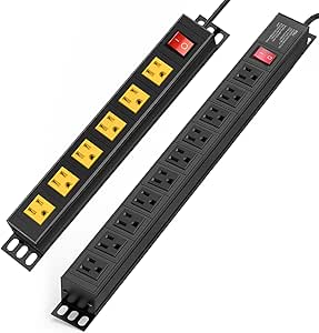 Amazon.com: 2 Pack Heavy Duty Metal Power Strip, Wall Mount Power Strip ...