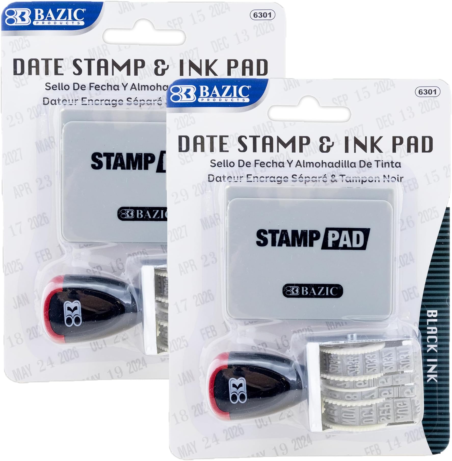 Amazon.com: Traditional Rubber Date Stamp, Type Size 1.5, Black (RD015 ...