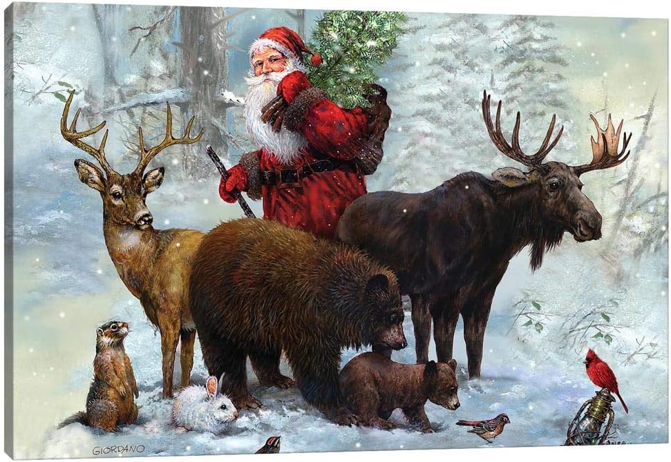 Amazon.com: iCanvas - Santa's Best Friends Canvas Print by Giordano ...
