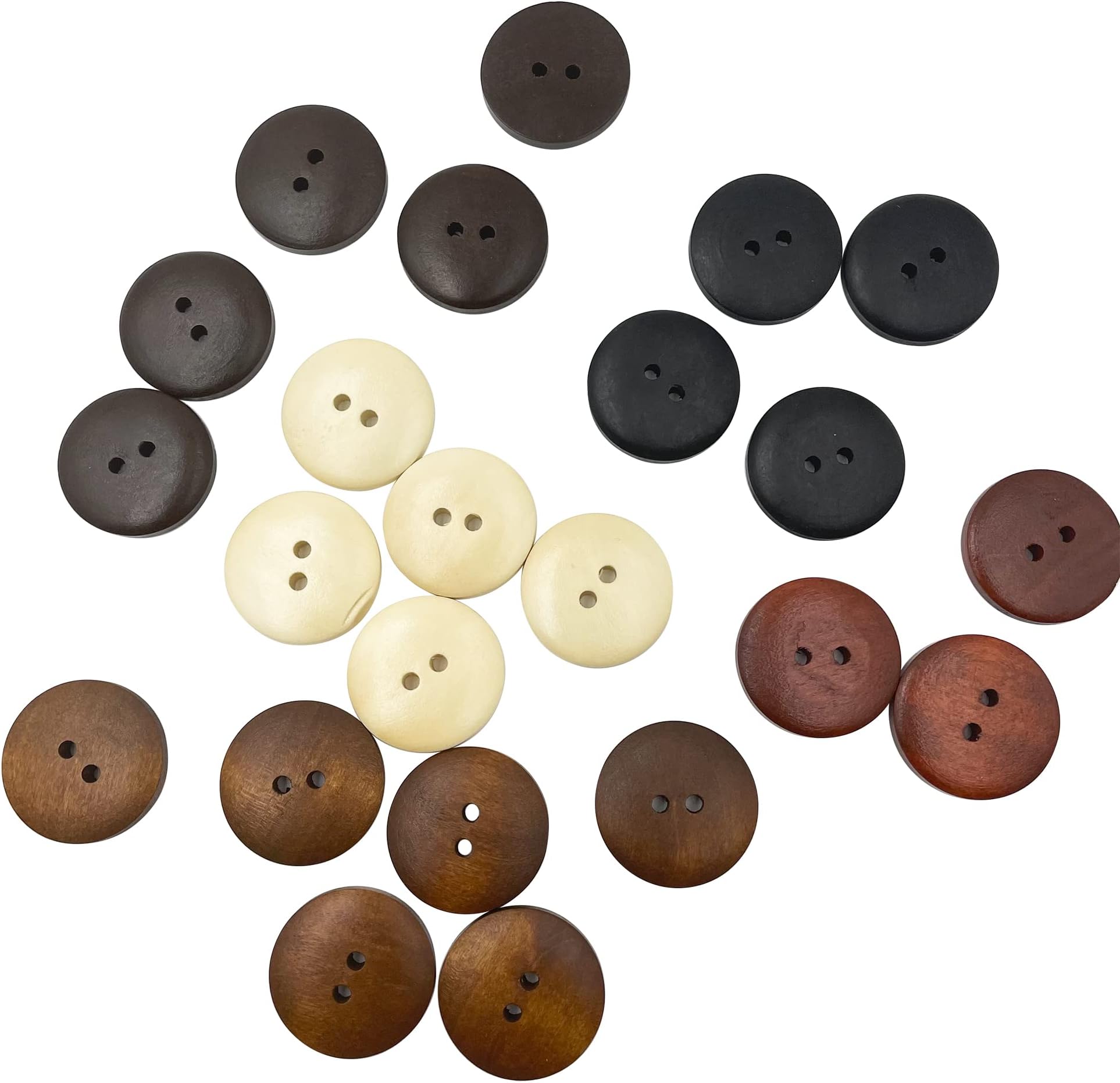Amazon.com: YaHoGa 50pcs 15mm (About 3/5 inch) Wood Buttons Small ...