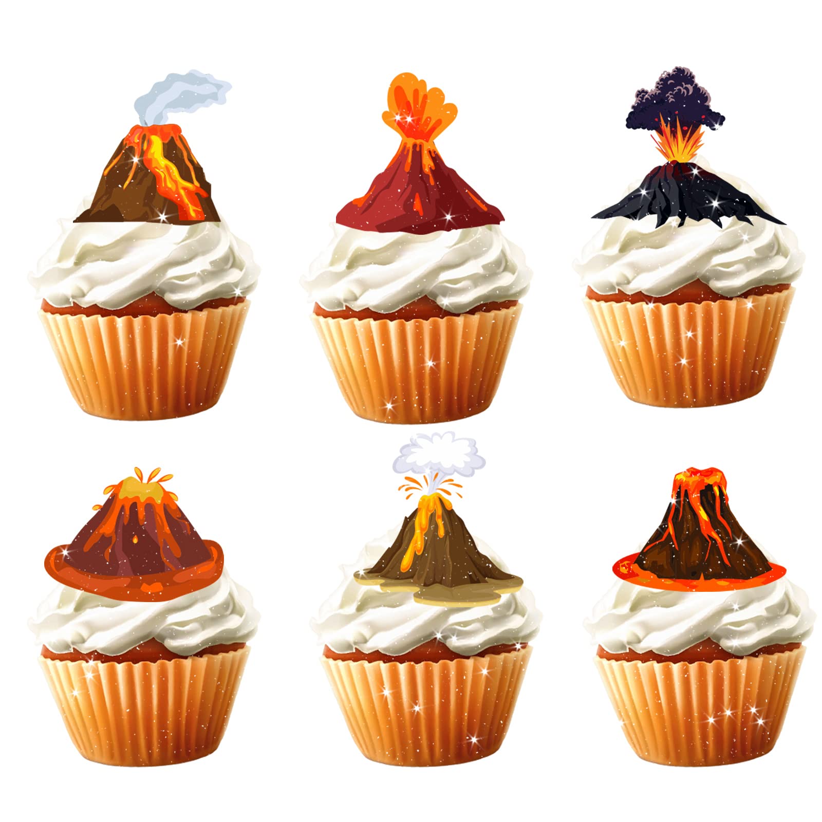 Amazon.com: 18pcs Volcano Cupcake Toppers for Boys Girls Dinosaur ...
