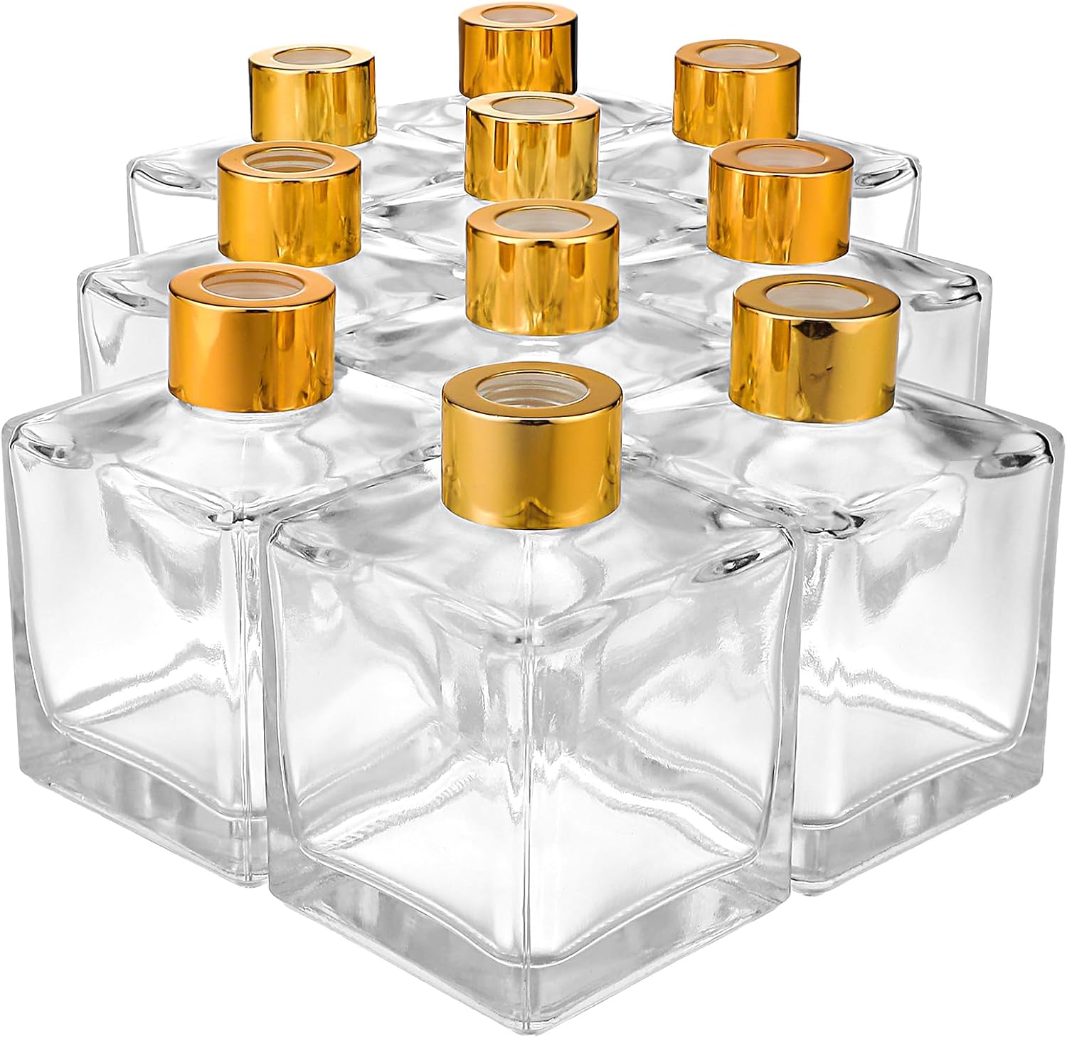Amazon.com: Tioncy 10 Set 200ml Square Glass Diffuser Bottles Empty ...