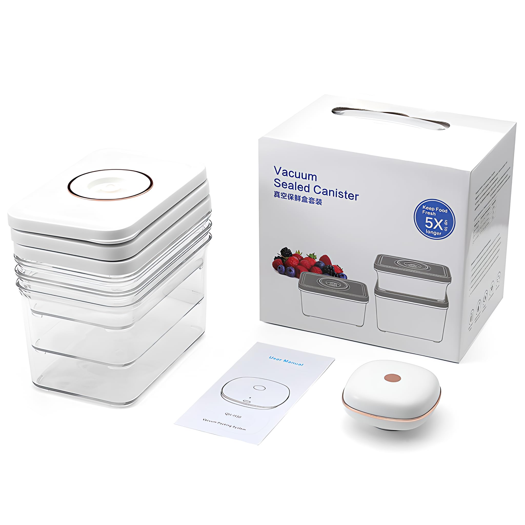 Amazon.com: ZKIRON FreshLock Food Storage Containers & Vacuum Sealer ...