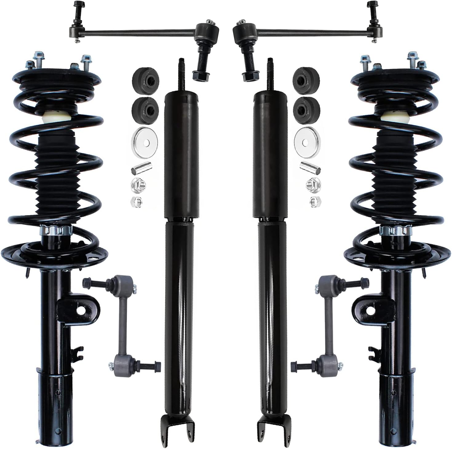 Amazon.com: Detroit Axle - FWD Front Struts & Coil Spring + Rear Shock ...