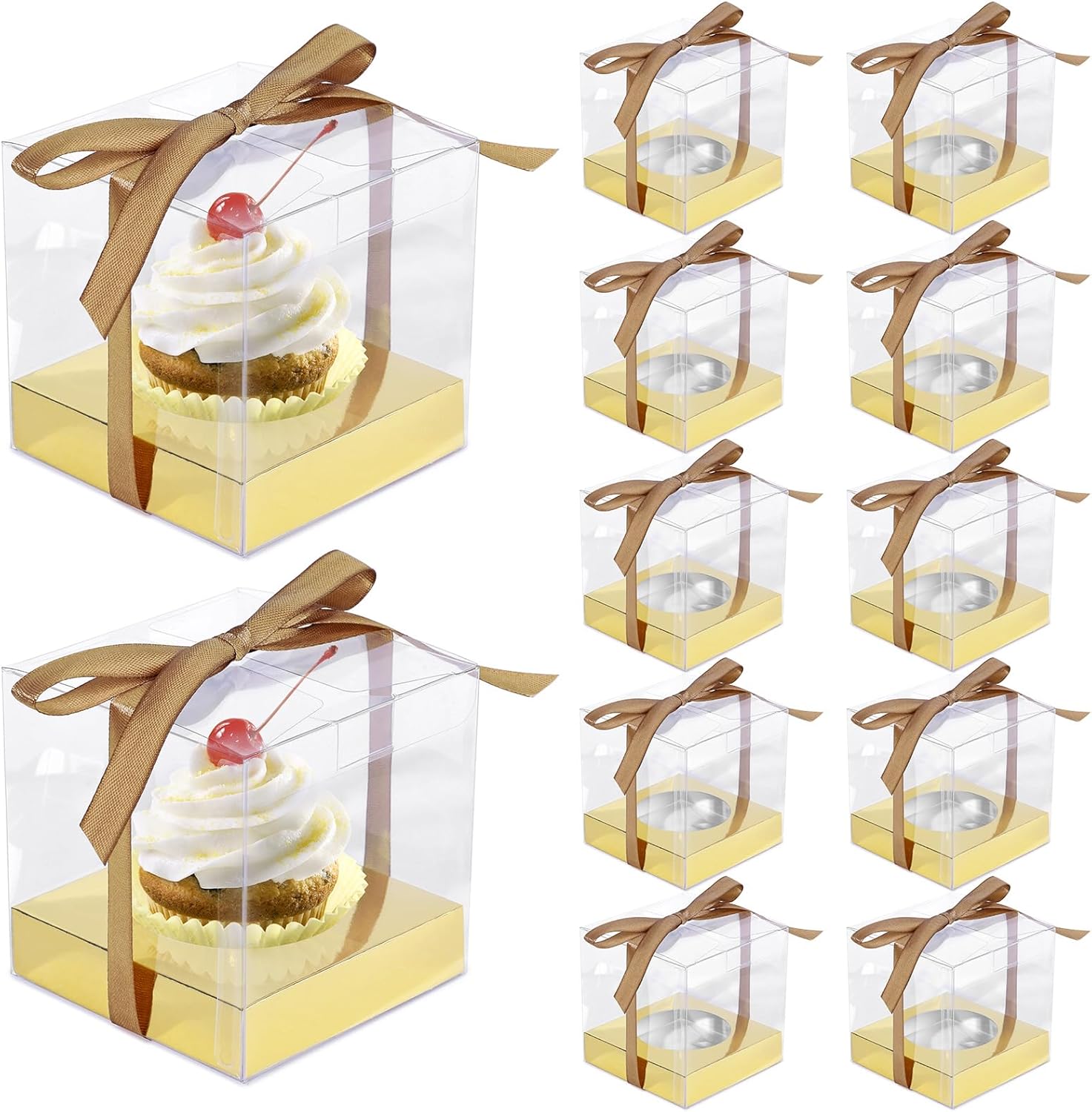 Amazon.com: VGOODALL 12PCS Clear Cupcake Boxes,3.5 Inches Single ...