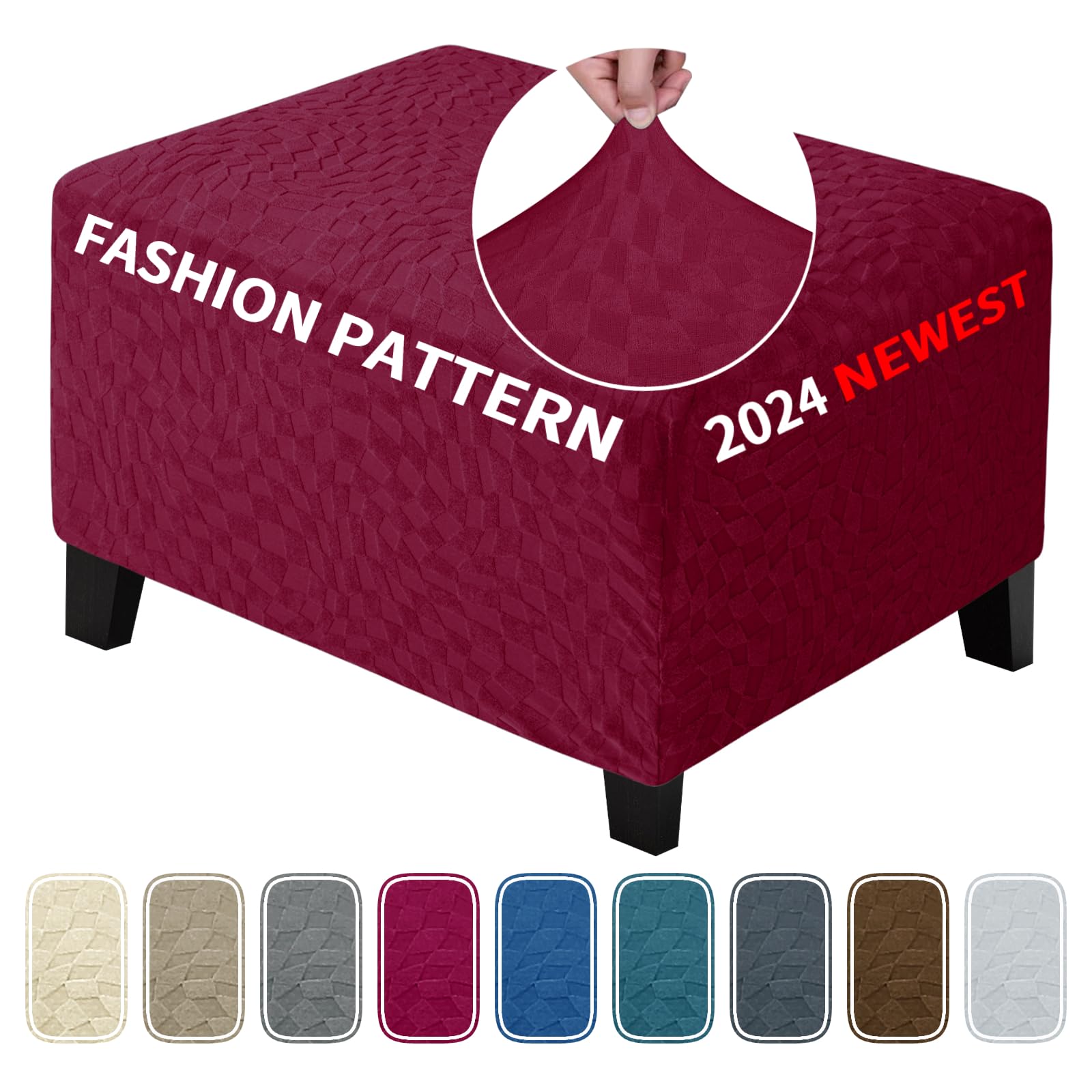 Amazon.com: ZNSAYOTX Ottoman Covers 2025 Fashion Rectangle Footrest ...