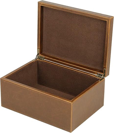 Amazon.com: HofferRuffer Faux Leather Decorative Box, Large Wooden ...