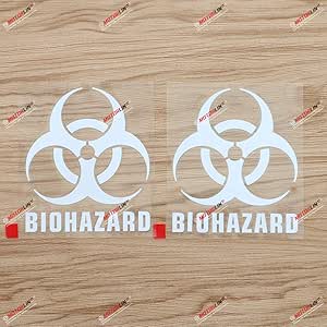 Amazon.com - 2X White 4'' Biohazard Letters Danger Warning Sign Car ...