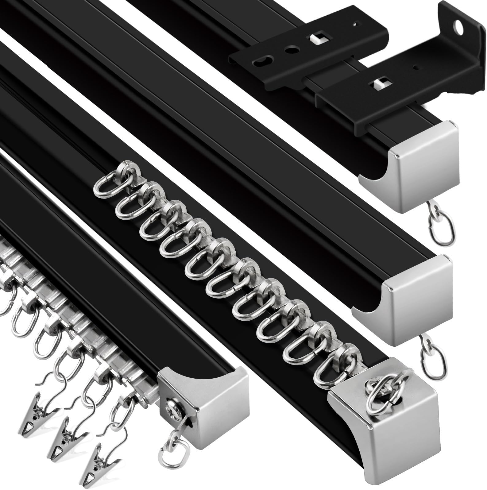 Amazon.com: AKON Curtain Track Patio Curtain Track | Rolls Side to Side ...