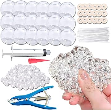 Amazon.com: DIY Stress Ball Making Kit - 18 TPR Skins, 100g Fillers, 18 ...
