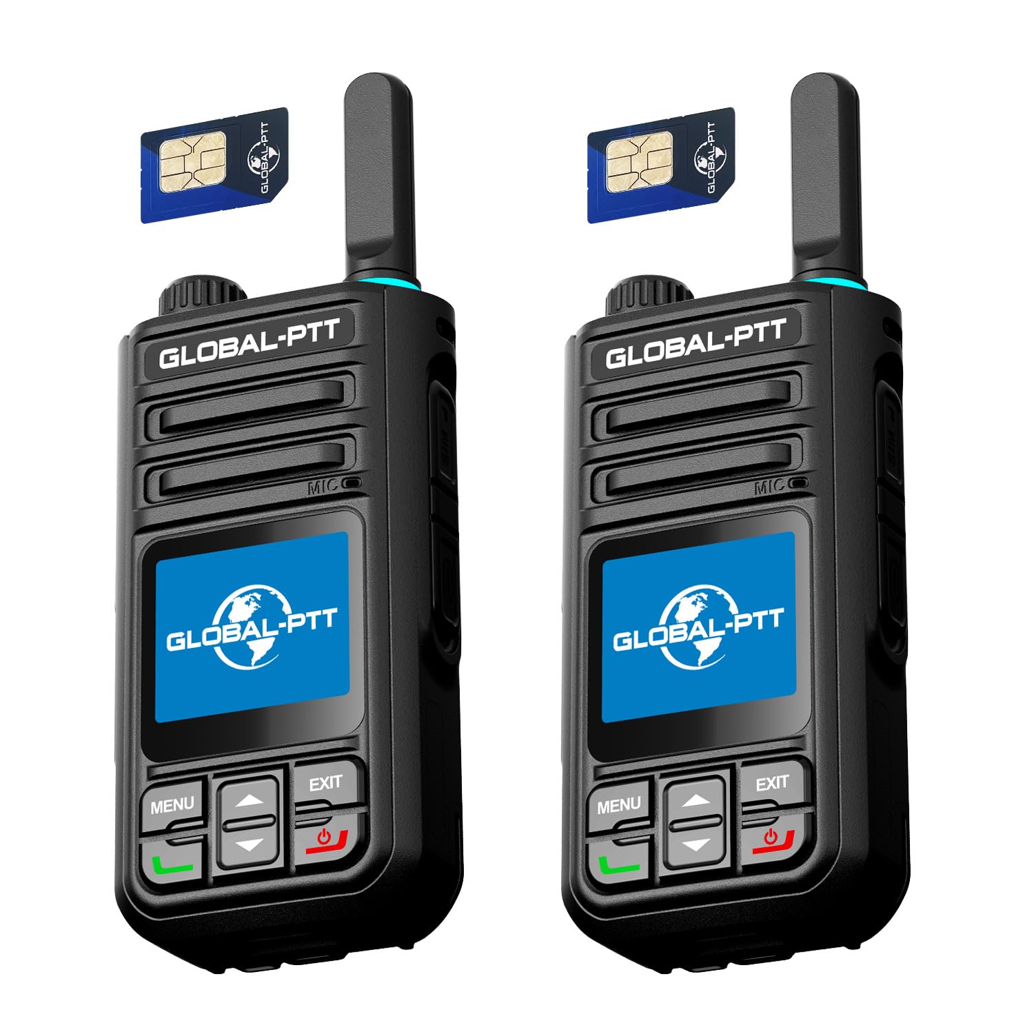 Amazon.com: Global-PTT Advanced Walkie Talkie 2-Pack: Long-Range POC ...