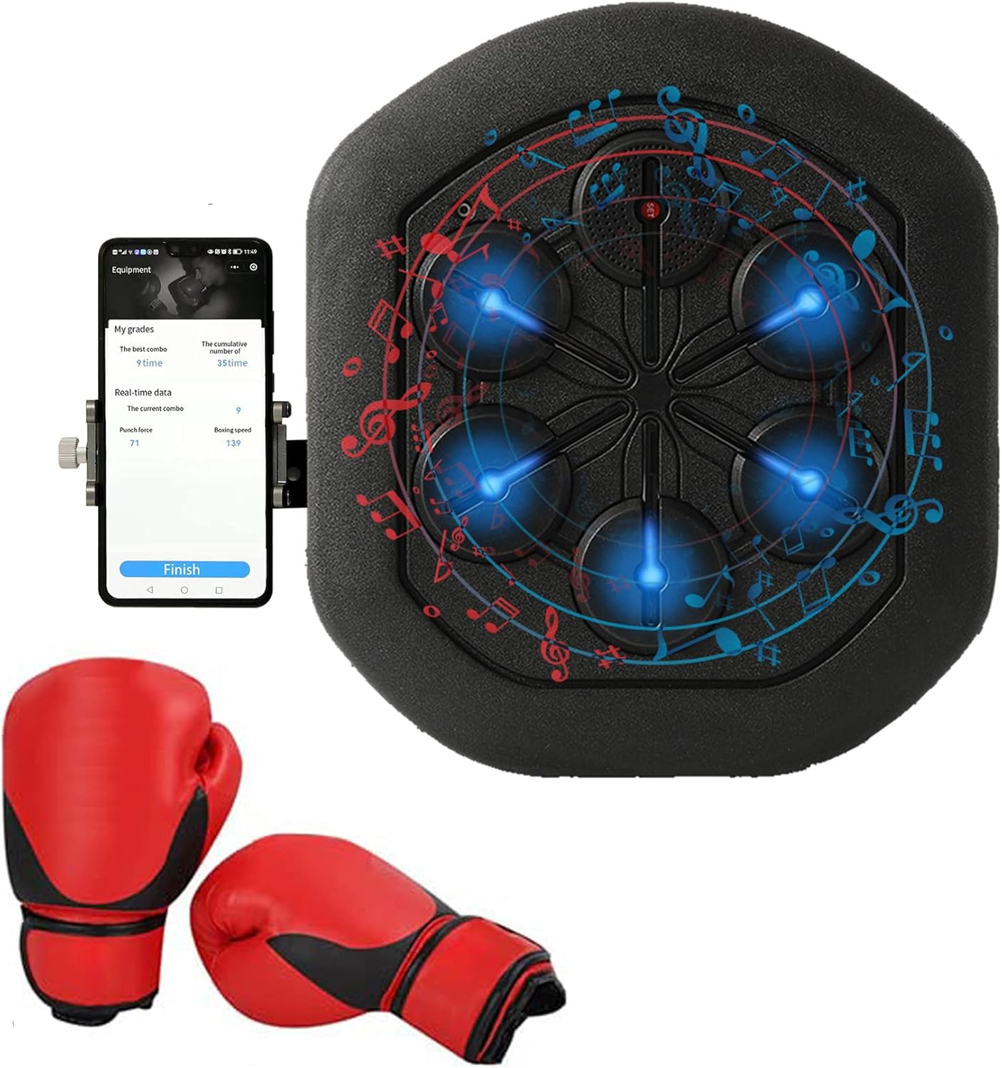 EFYTO Music Boxing Machine Mit Boxing Gloves,Wand Montiert Intelligent ...
