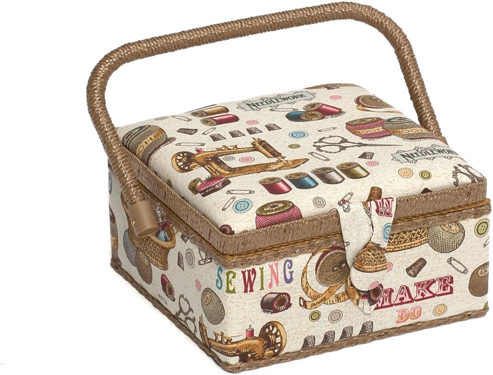 Amazon.com: Small Quality Sewing Box Basket Storage - Happy Sewing