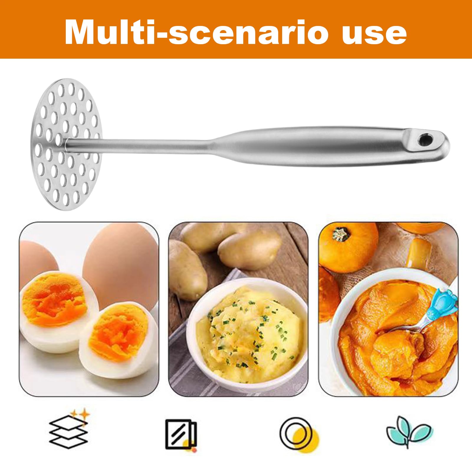 Stainless Steel Potato Masher Potato Masher Stainless Steel, Heavy Duty ...