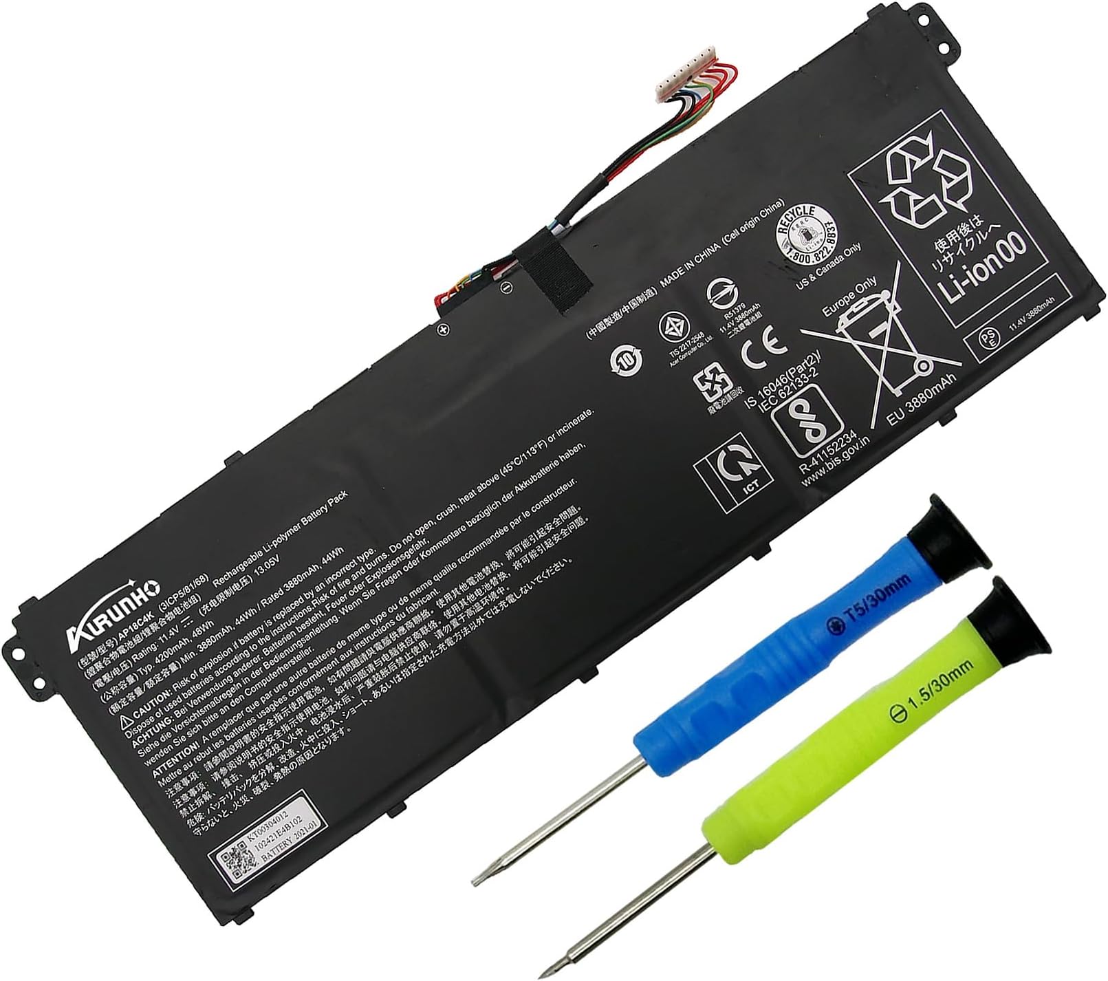 Amazon.com: AURUNHO AP18C4K Laptop Battery Replacement for Acer Aspire ...