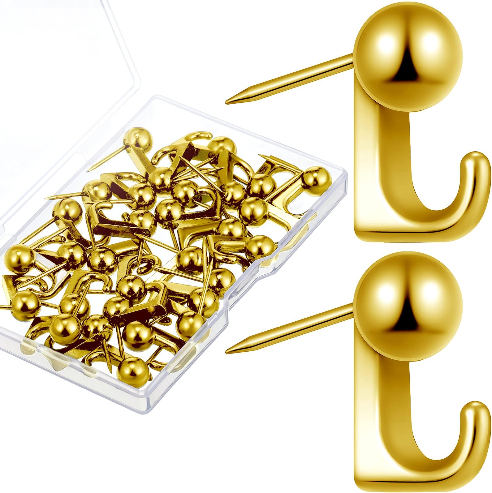 Amazon.com: Rddconkit Push Pin Hangers，20 Pcs Zinc Alloy Pin Hooks ...