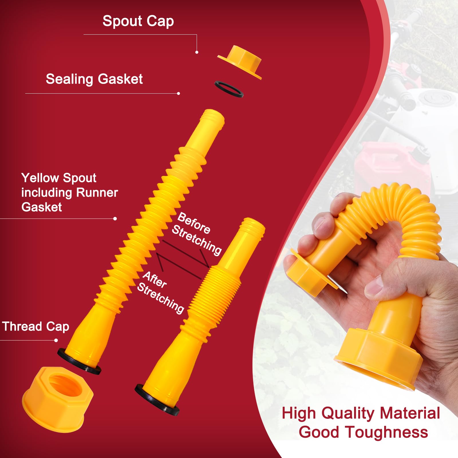 Snapklik.com : 17Pcs Gas Can Nozzle Replacement, Gas Spouts For ...