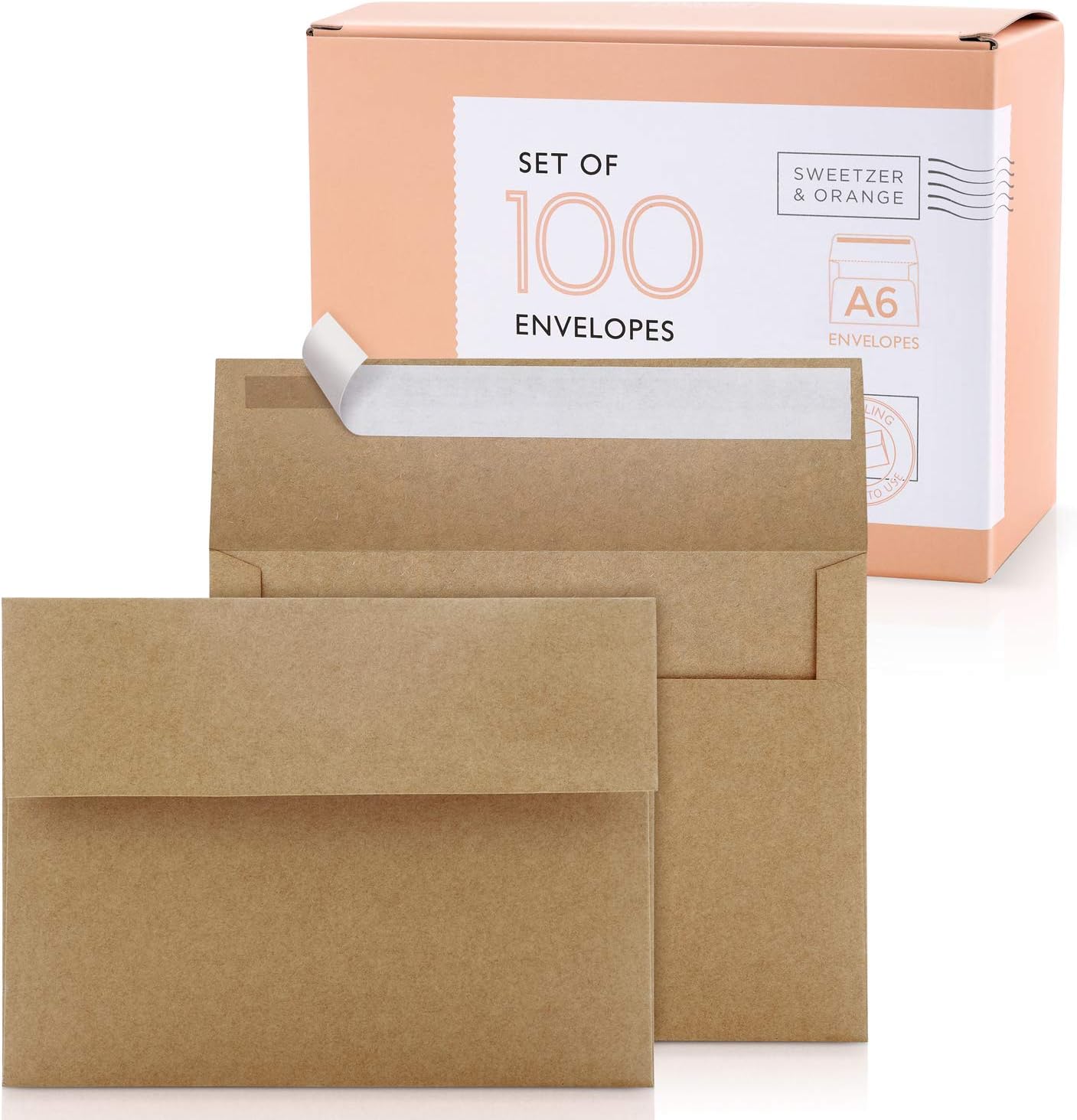 Amazon.com : Sweetzer & Orange A6 Envelopes for 4x6 Cards. (100 with ...