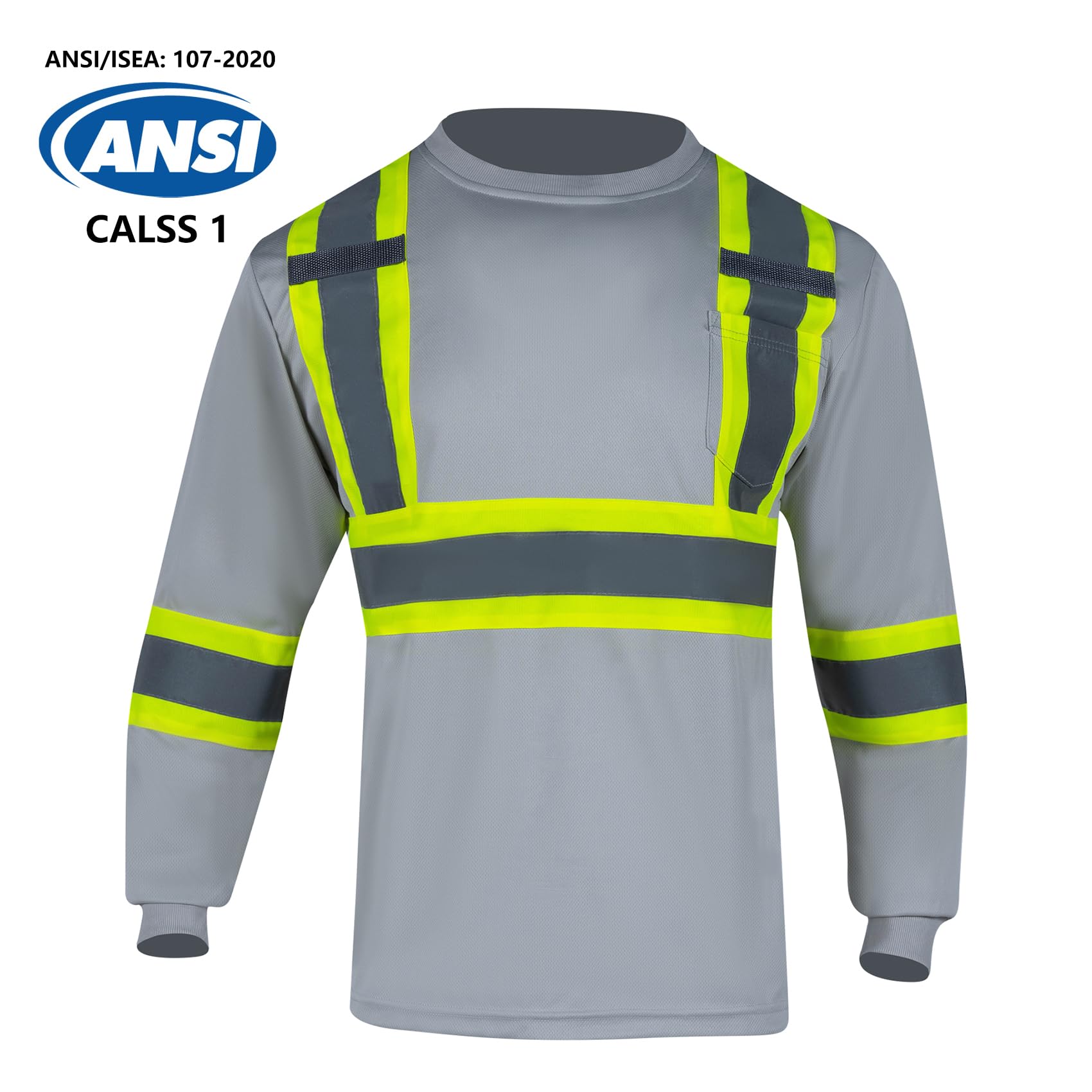 Snapklik.com : VENDACE Mens High Vis Safety Work T Shirt ANSI Class 1 ...
