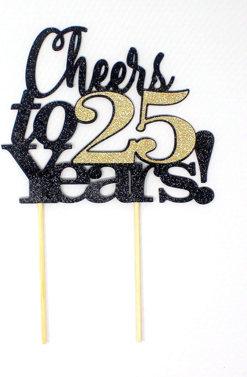 Amazon.com: All About Details Cheers to 25 Years! Cake Topper, 1PC ...